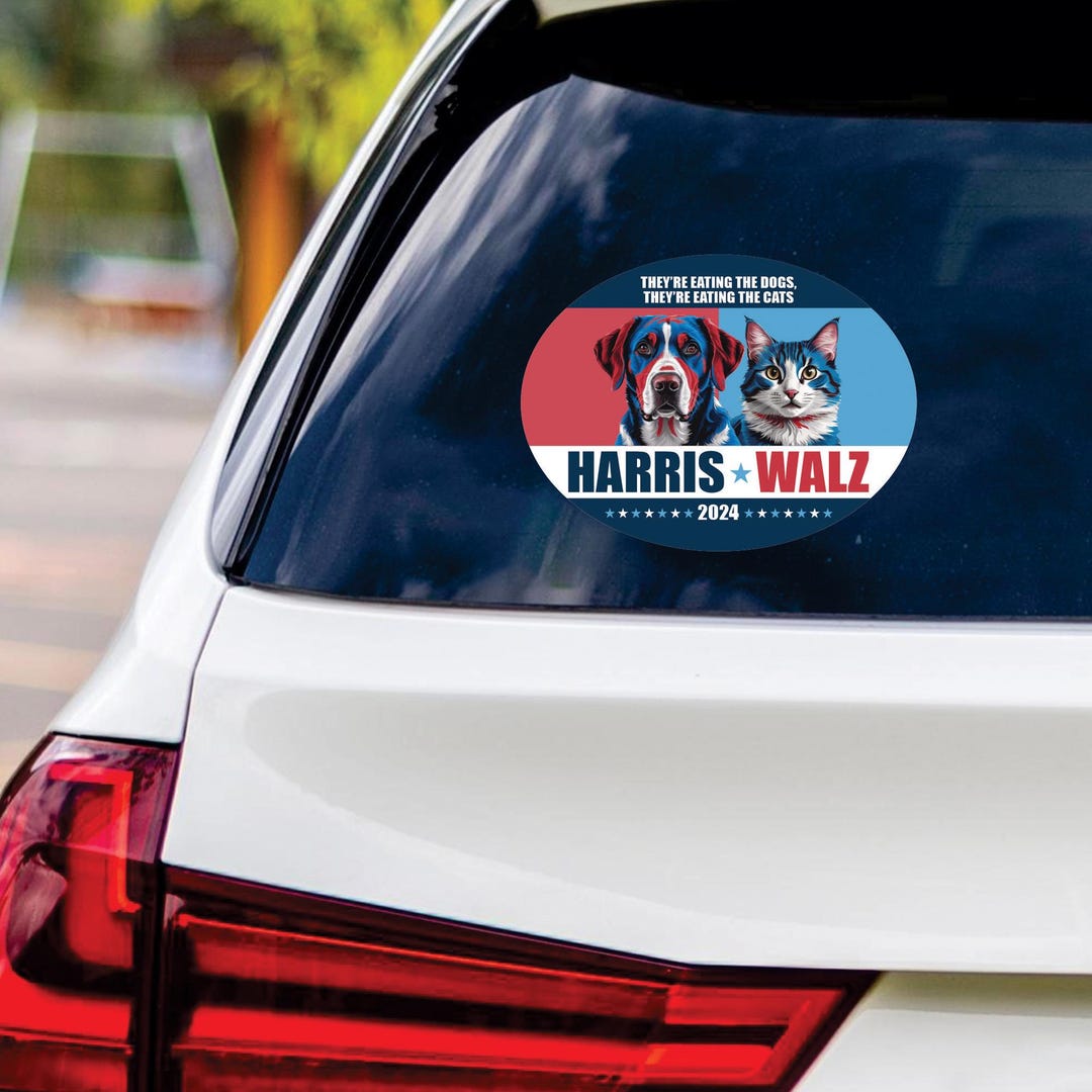 They're Eating the Dogs Cats Vinyl Sticker, Harris Walz Obviously 2024 ...
