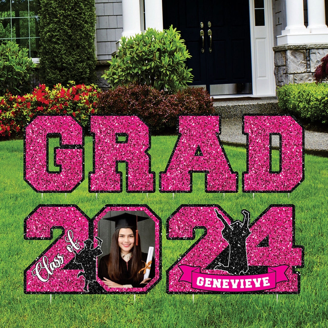 Personalized Graduation Yard Sign Letters, Custom Name Photo Graduation ...