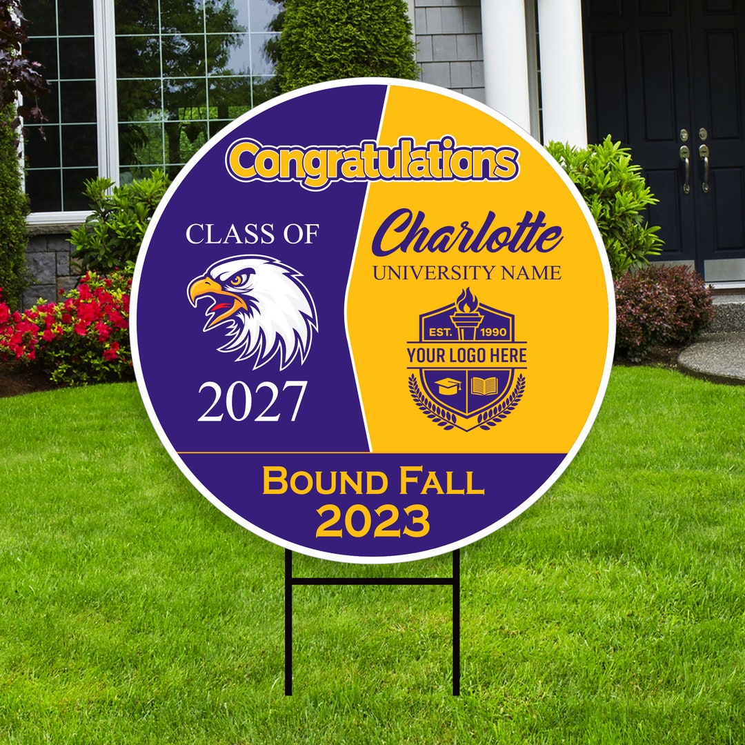 Personalized College Bound Future Yard Sign, College Logo Sign, Custom ...
