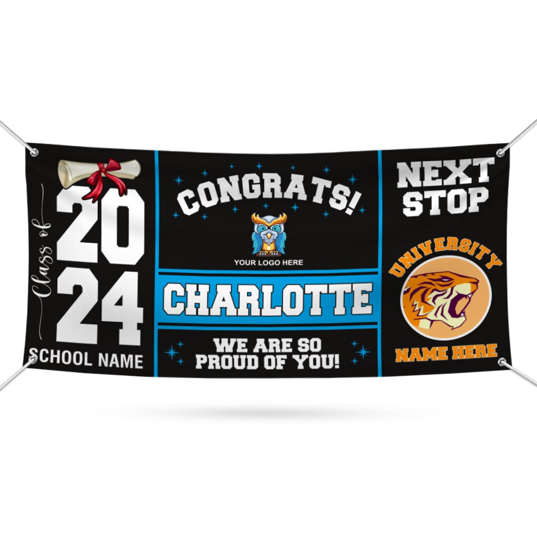 Personalized Graduation Banner 2024, 13 Oz Custom Graduate High School ...