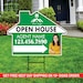 10 Pack Custom Open House Arrow Yard Sign 18" X 24", 2 Sided Add Your ...