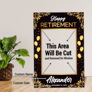 Personalized Happy Retirement Selfie Frame Retirement Photo Prop Photo ...