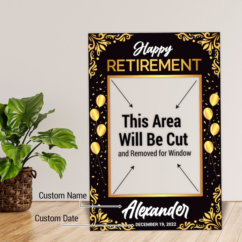 Personalized Happy Retirement Selfie Frame Retirement Photo Prop Photo ...