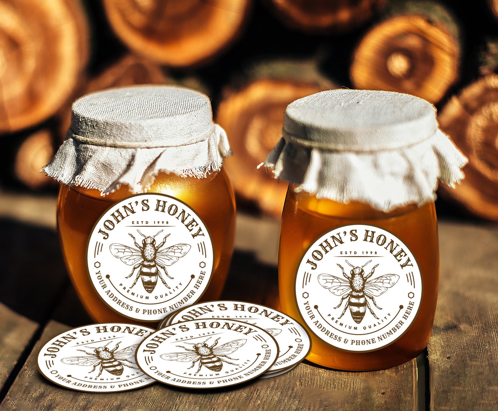 Personalized Honey Stickers, Custom Honey Product Stickers, Business ...