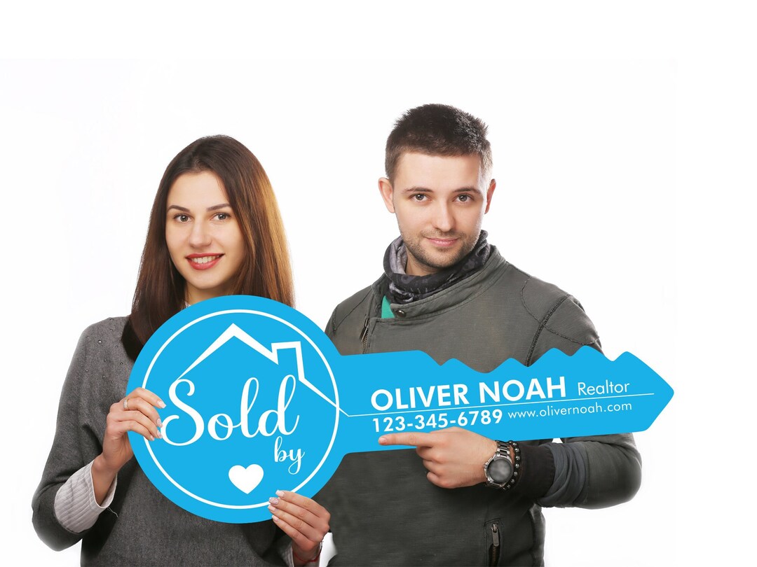 Personalized Real Estate Marketing Key Cutout Sign, Customized Realtor ...