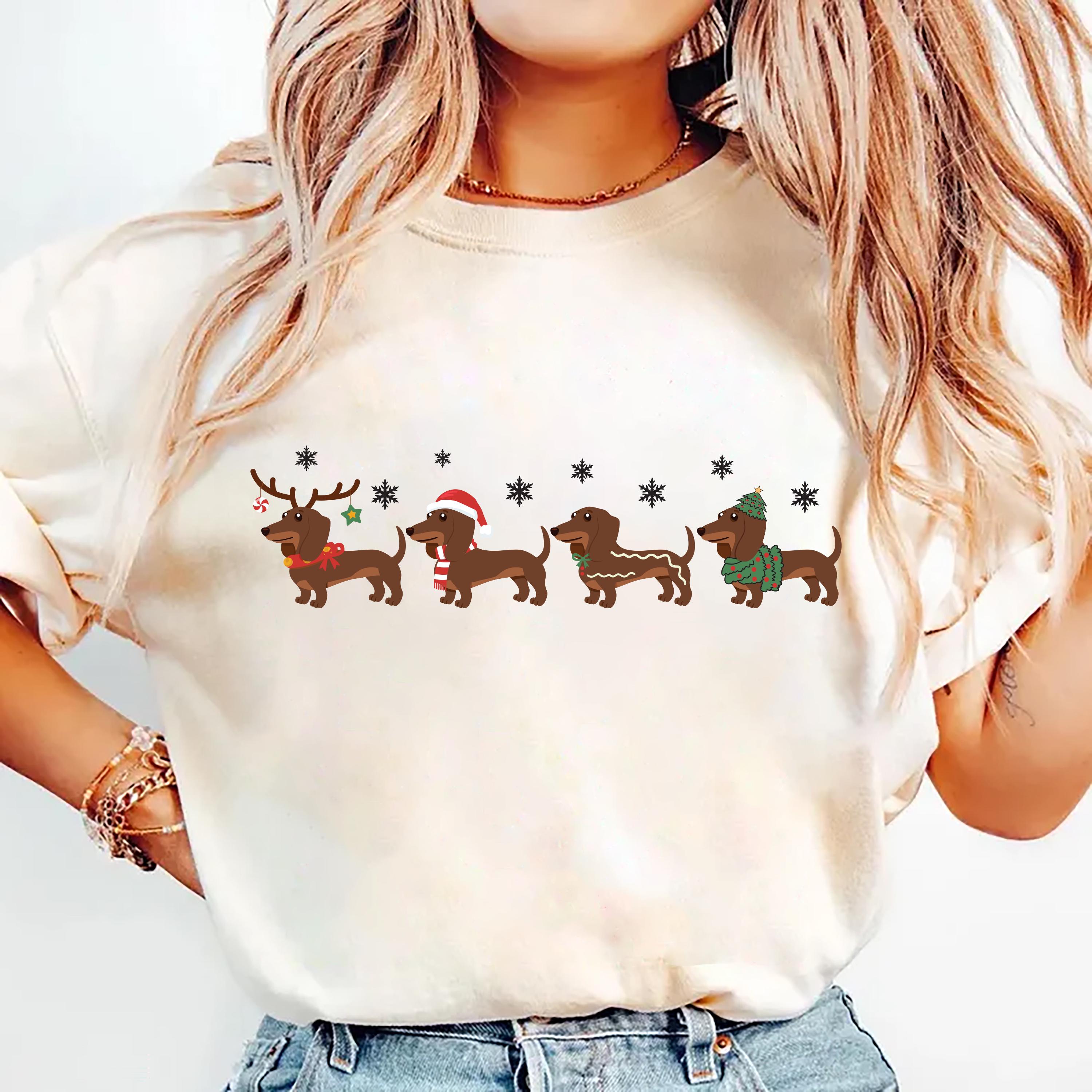 Dachshund Christmas Long Sleeve Shirt, Wiener Dog Holiday Shirt, Cute ...