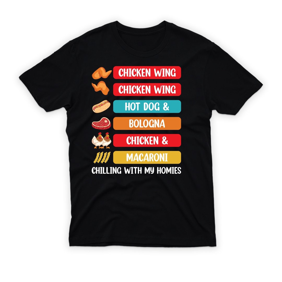 Chicken Wing Chicken Wing T-shirt for Men, Hot Dog Bologna Women V Neck ...