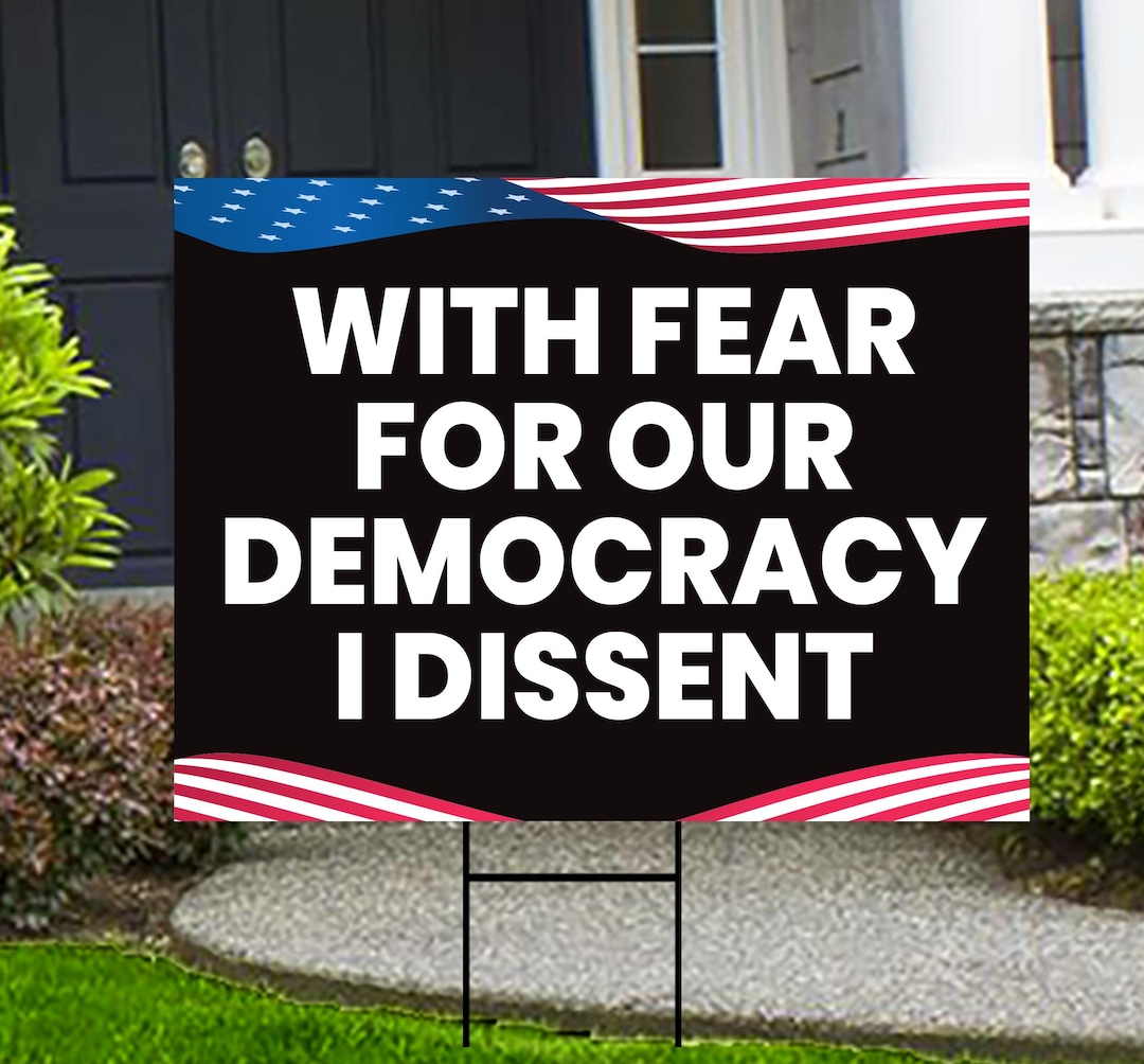 I Dissent Yard Sign - Resist Hate Lawn Sign, Anti-trump Sign, Resist ...