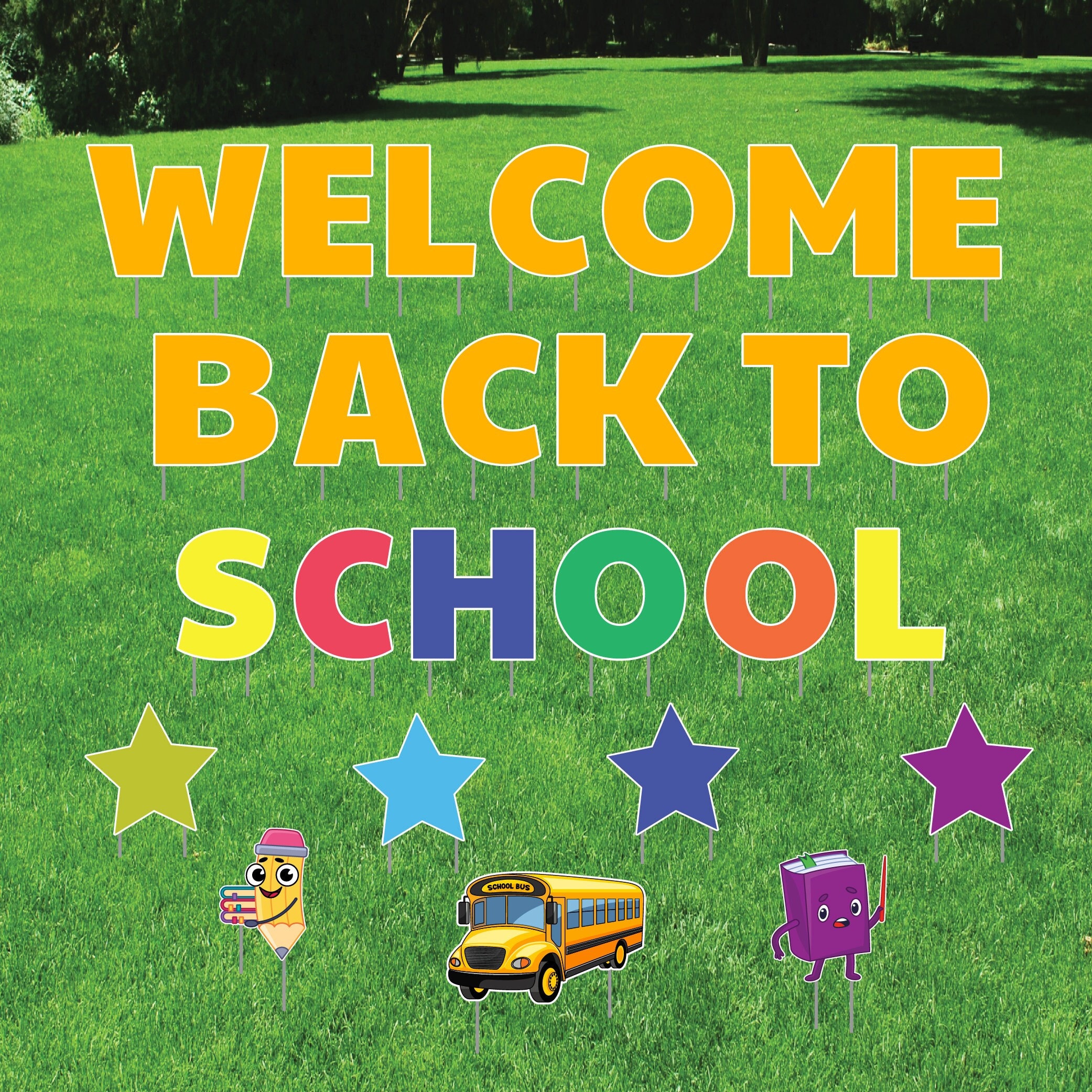 Welcome Back to School Yard Sign Decorations, 1st Day of School ...