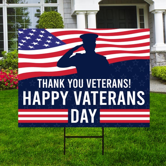 Veterans Day Yard Sign Decoration Coroplast Happy Veterans - Etsy