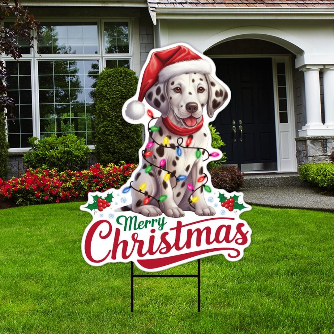 Christmas Yard Sign - Christmas Dog Lawn Sign, Holiday, Winter, Xmas ...
