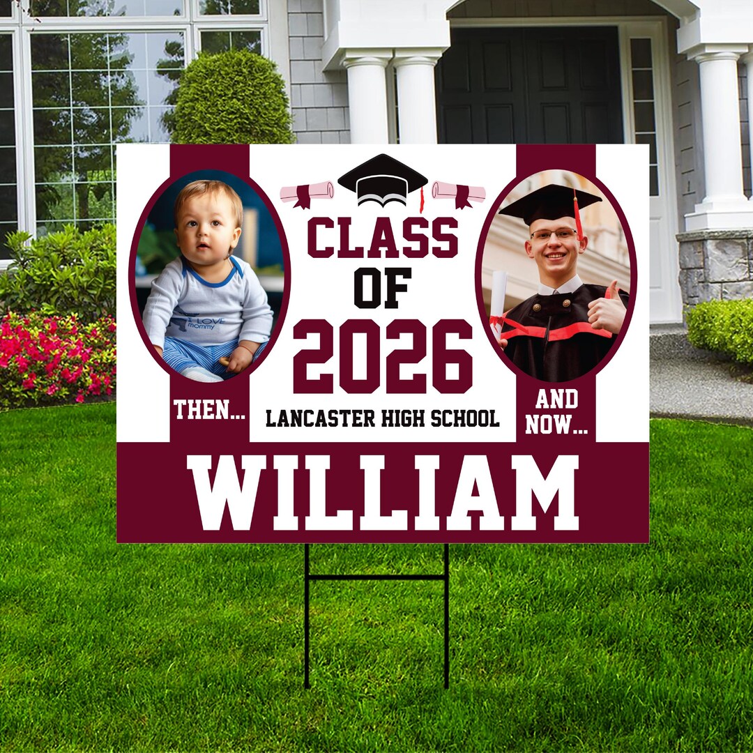 Personalized Graduation Yard Sign 2026 With Photo - Grad Sign, Class of ...