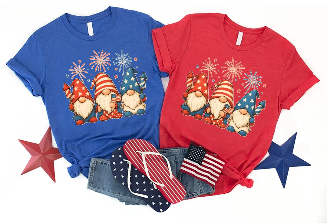 4th of July Gnomes Shirt, Funny Patriotic Sweatshirt, USA Flag Stars ...