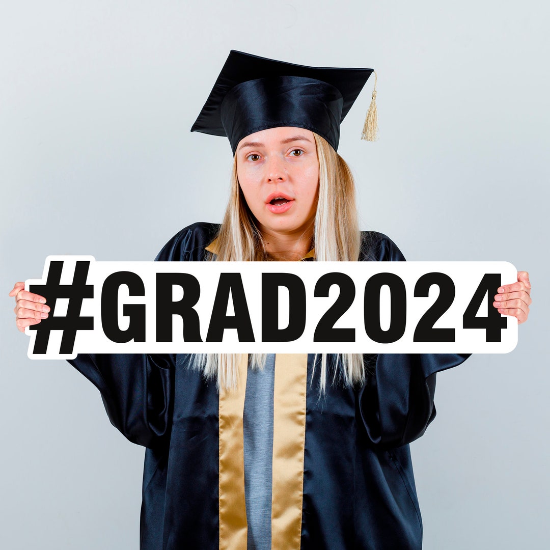 Personalized Hashtag 2024 Graduation Sign, PVC Custom Any Text Cutout ...