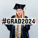 Personalized Hashtag 2024 Graduation Sign, PVC Custom Any Text Cutout ...