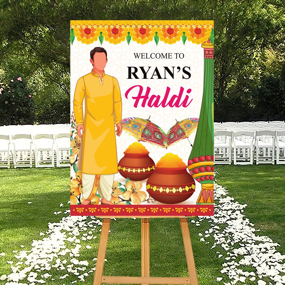 Custom Haldi Mehndi Foam Board Poster Sign, Mehndi Decor Custom ...