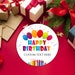 Personalized Happy Birthday Labels, Custom Birthday Stickers, Colorful ...
