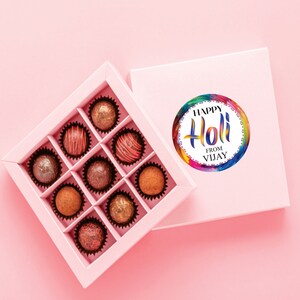 Personalized Happy Holi Stickers, Custom Hindu Spring Stickers, Happy ...