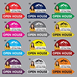 Custom Open House Arrow Yard Sign 18" X 24", 2 Sided Add Your Text ...