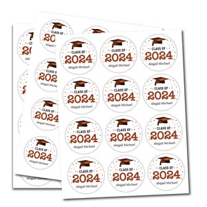 Personalized Graduation 2024 Stickers, Custom Class of 2024 Stickers ...