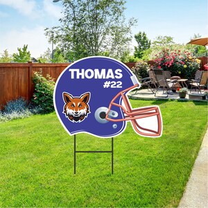 Personalized Football Helmet Yard Sign 24" X 18", Custom Name, Number ...