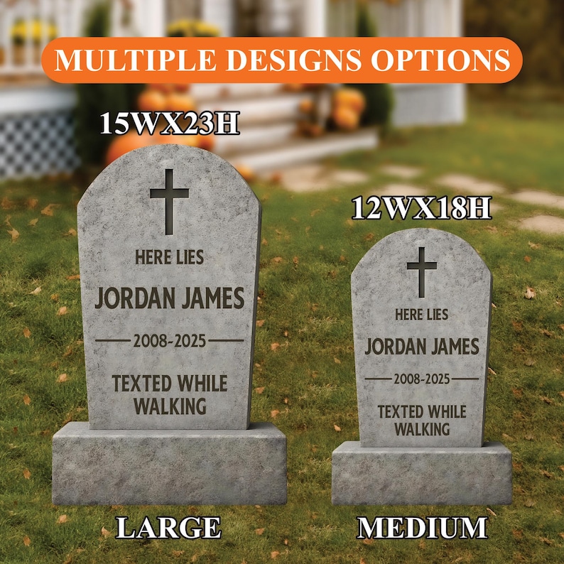 Personalized Halloween Tombstone Yard Signs, Custom Graveyard ...