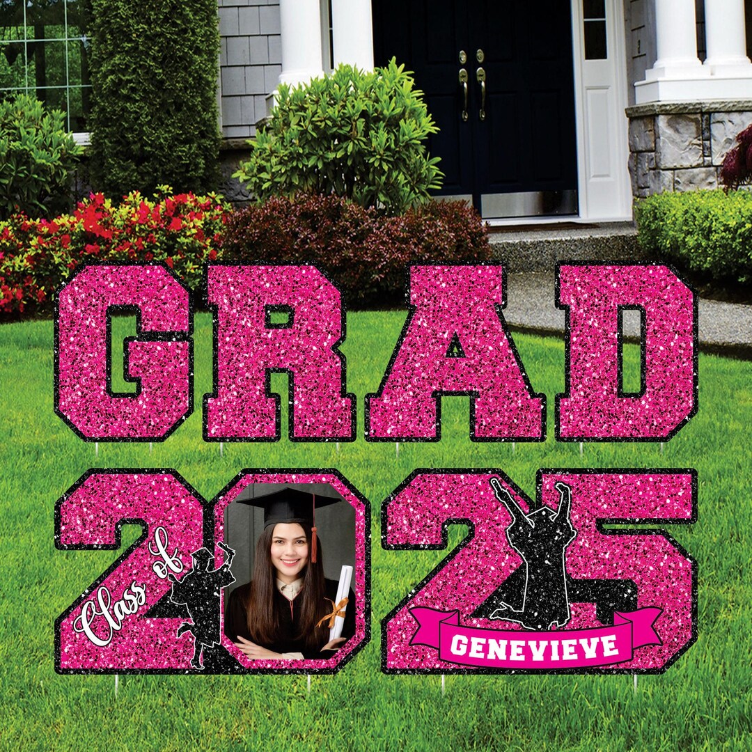 Personalized Graduation Yard Sign Letters, Custom Name Photo Graduation ...