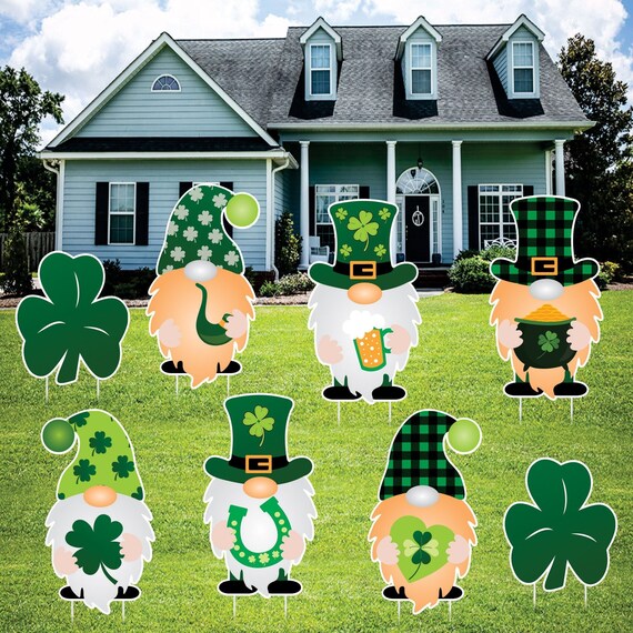 St. Patrick's Day Yard Sign Cutouts Saint Patricks Theme | Etsy