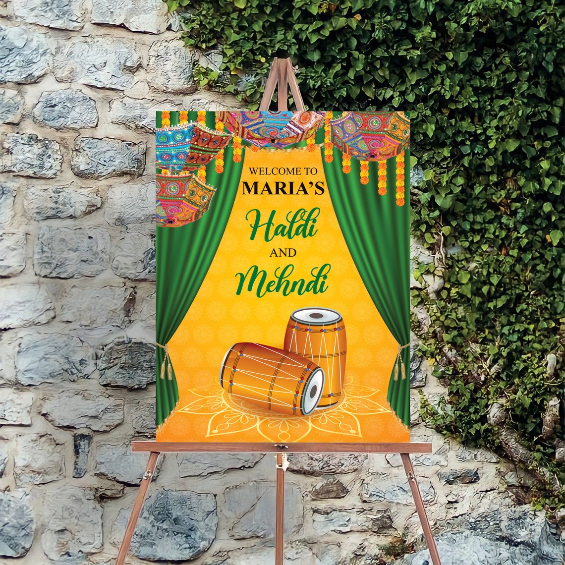 Custom Mehndi Foam Board Poster Sign, Mehndi Decor Custom Printing ...