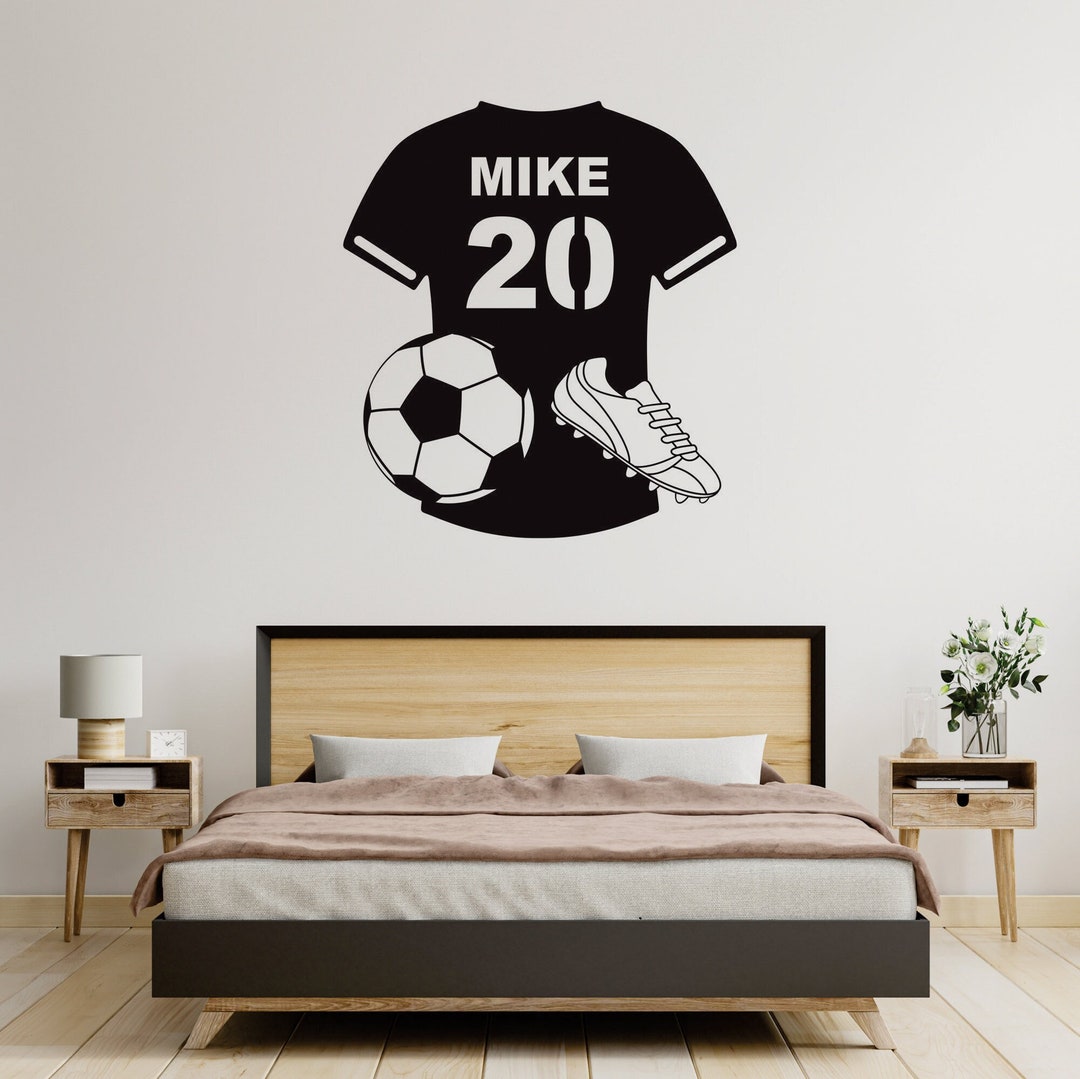 Personalized Soccer Name Wall Decal - Custom Name Football Sports Wall ...