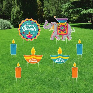 Happy Diwali Yard Sign Party Cutouts, Coroplast Indian Diwali Festival ...