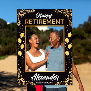 Personalized Happy Retirement Selfie Frame Retirement Photo Prop Photo ...