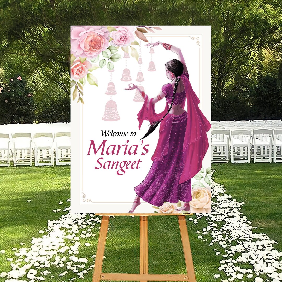 Custom Sangeet Foam Board Poster Sign Indian Wedding Decor Custom ...