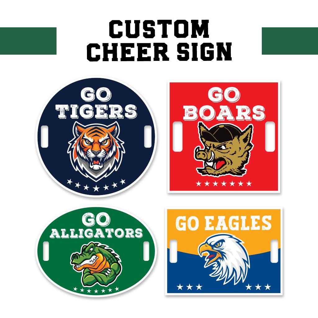 Custom Cheer Signs for School Spirit, Personalized Cheerleading Rally ...