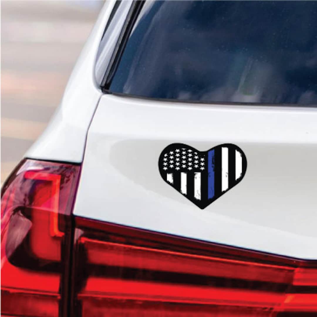 Thin Blue Line American USA Flag Car Magnet, Police Support Vehicle ...