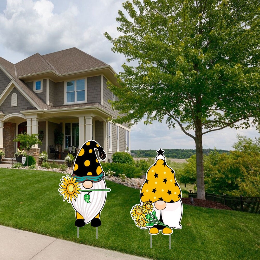 Happy Spring Gnome Yard Sign Cutout Spring Gnome Yard - Etsy