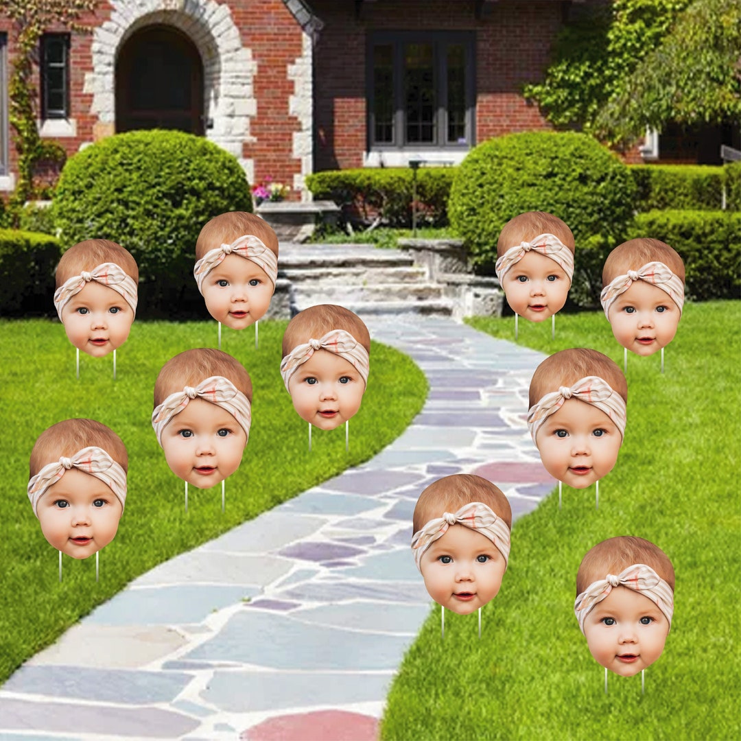 10 Piece Custom Face Yard Signs, Big Head Cutouts for Birthday ...