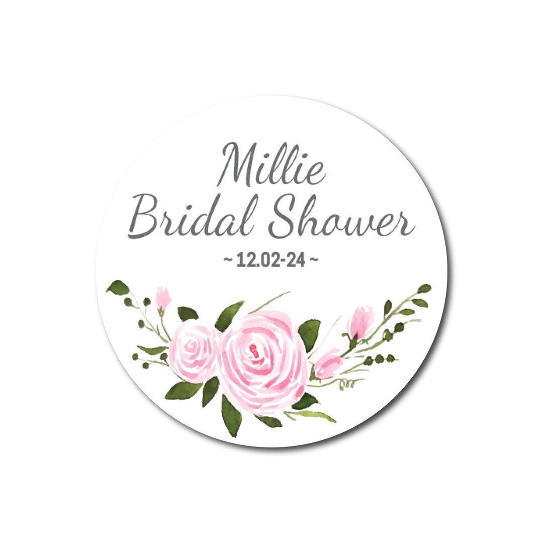 Personalized Bridal Shower Stickers, Custom Wedding Shower Stickers ...
