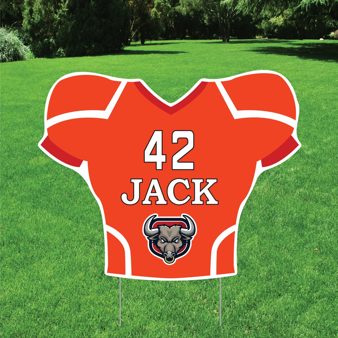 Personalized Football Jersey Yard Sign 22.5" X 18", Custom Name, Number ...