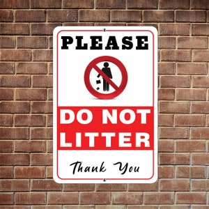 Please Do Not Litter Aluminum Sign Don't Litter Rust - Etsy