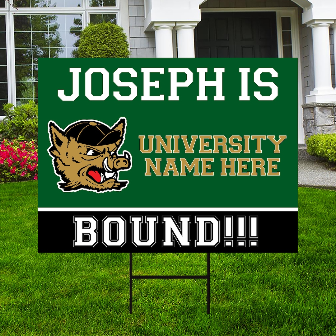 Personalized College Bound Yard Sign, College Logo Sign, Custom ...