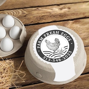 Farm Fresh Eggs Stickers, Custom Carton Labels, Egg Packaging Stickers ...