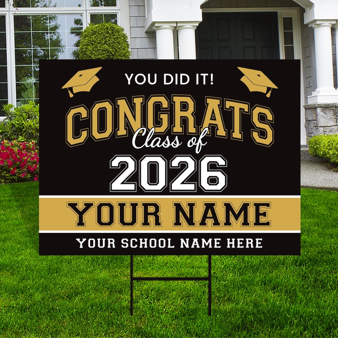 Personalized Graduation Senior Yard Sign 2026, Senior Grad Sign, Class ...