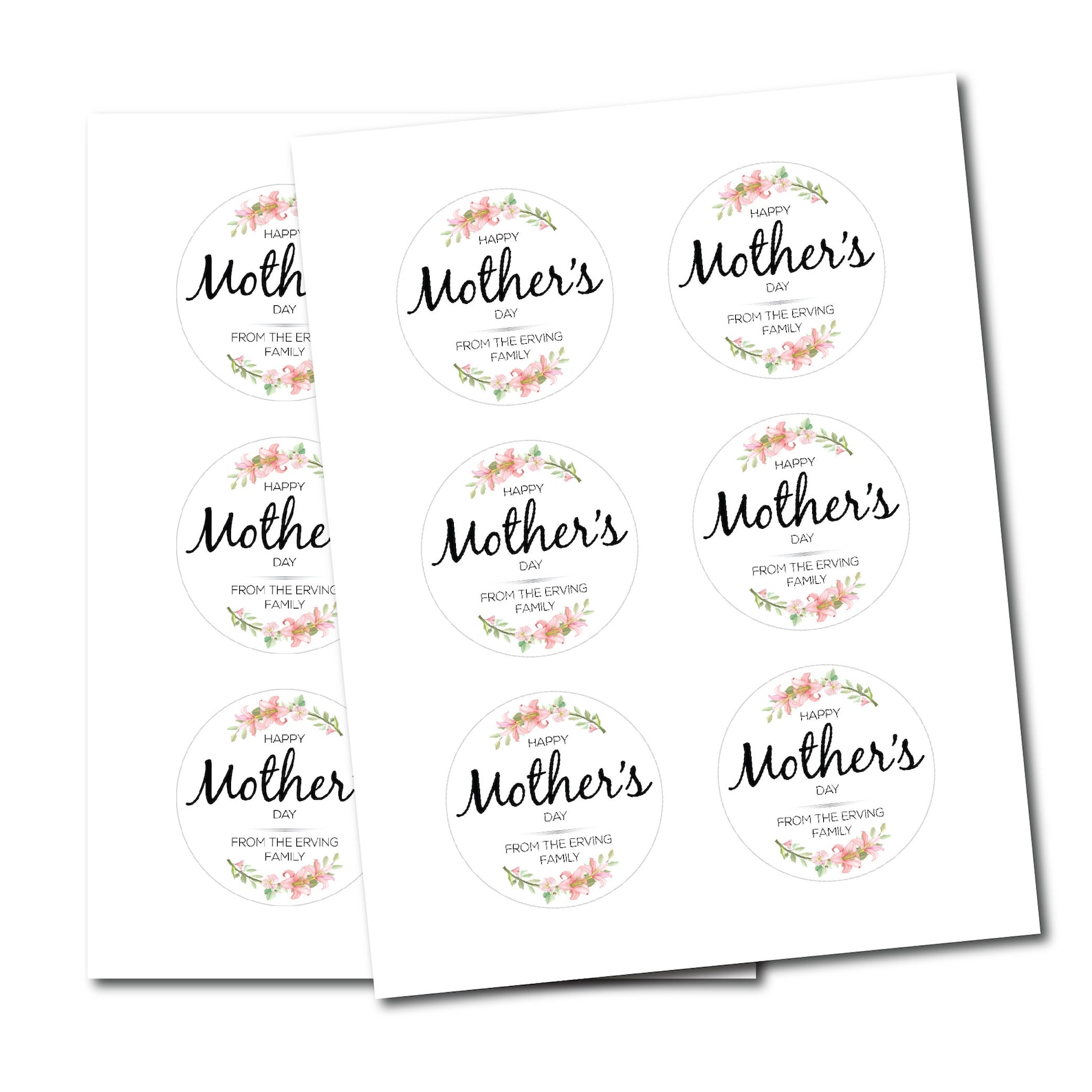 Personalized Mother’s Day Stickers, Custom Happy Mothers' Day Stickers ...