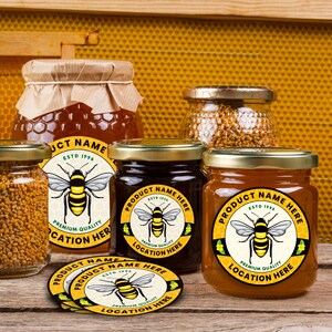 Personalized Honey Stickers, Custom Honey Product Stickers, Business ...