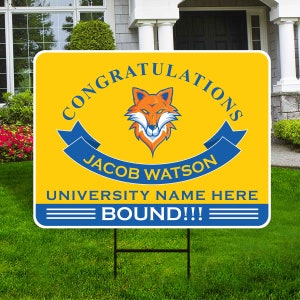 Personalized College Bound Yard Sign, College Logo Sign, Custom ...