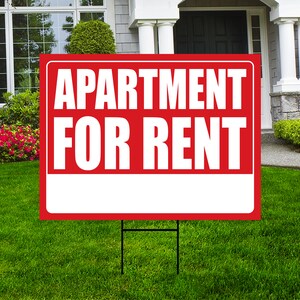 Apartment for Rent Yard Sign Personalized, Coroplast Property for Rent ...