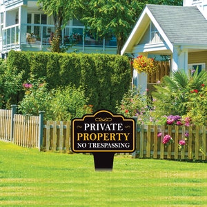 Private Property No Trespassing Yard Sign 10” X 14” - Aluminum No ...