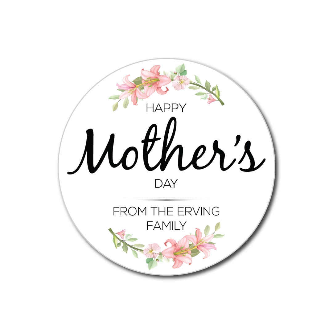 Personalized Mother’s Day Stickers, Custom Happy Mothers' Day Stickers ...