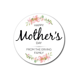 Personalized Mother’s Day Stickers, Custom Happy Mothers' Day Stickers ...